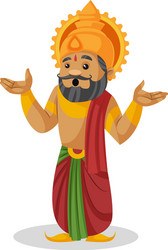 King dasaratha cartoon character Royalty Free Vector Image