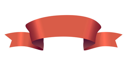 Red royal swirl ribbon 3d tape or banner Vector Image