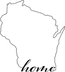 Map of the us state of wisconsin Royalty Free Vector Image