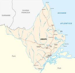 Brazil state amapa administrative map showing Vector Image