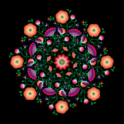 Swedish folk art mandala design pattern Royalty Free Vector