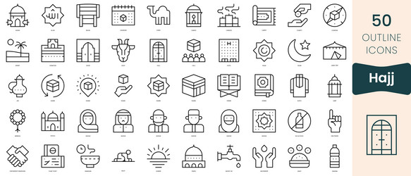 Set of hinduism icons thin linear style pack Vector Image