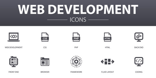 Front end development concept with icons website Vector Image