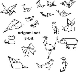 Black 8-bit right hand holding blank card Vector Image