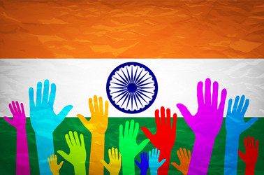 Hand with voting sign of india Royalty Free Vector Image