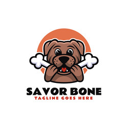 Logo bone muncher mascot cartoon style Royalty Free Vector