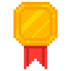 Winner trophy award pixel art icon set golden Vector Image