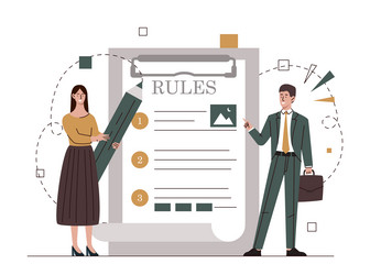 People with rules Royalty Free Vector Image - VectorStock