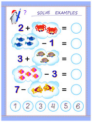 Maths addition educational task workbook Vector Image
