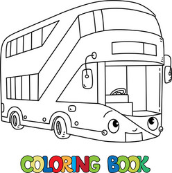 Funny london transport set coloring book for kids Vector Image