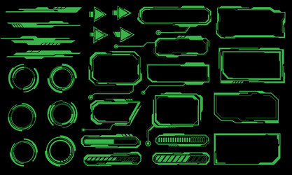 Black line cyber interface elements holographic Vector Image