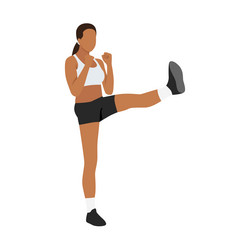Woman doing straight leg kicking exercise Vector Image