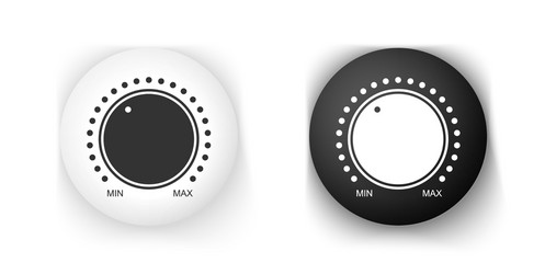Black dial knob level technology settings icon Vector Image