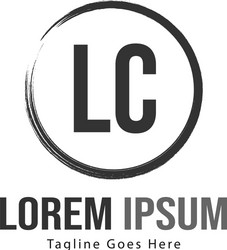 Initial lc logo template with modern frame Vector Image
