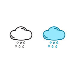 Rain logo icon colorful and outline Royalty Free Vector