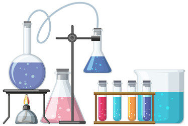 Science lab tools and equipment cartoon Royalty Free Vector