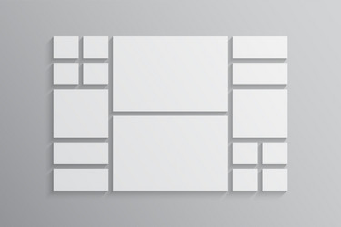 Empty collage twelve frames images photo Vector Image