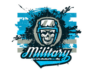 Skull soldier army badge set Royalty Free Vector Image