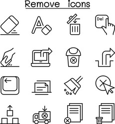 Cleaning icons set in thin line style Royalty Free Vector