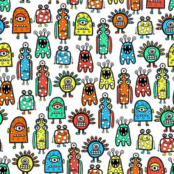 Seamless monsters pattern Royalty Free Vector Image
