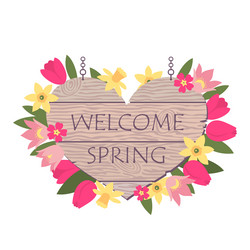 Spring signboard flowers Royalty Free Vector Image