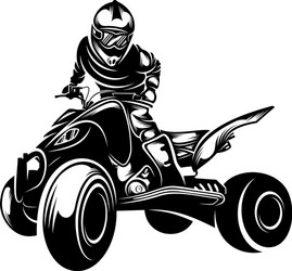 Atv logo quad bike competition silhouette Vector Image