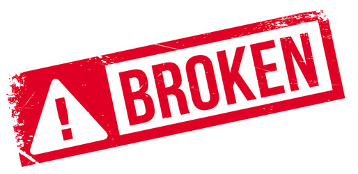 Broken rubber stamp Royalty Free Vector Image - VectorStock