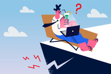 Businessman falling from cliff Royalty Free Vector Image