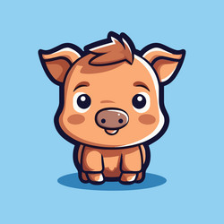Kawaii anime boar Royalty Free Vector Image - VectorStock
