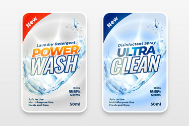 Cleaning detergent label stickers for product Vector Image