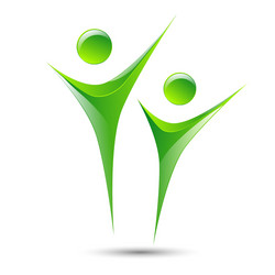 Abstract human figures logo template Royalty Free Vector