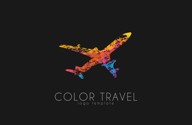 Airplane logo travel design plane Royalty Free Vector Image