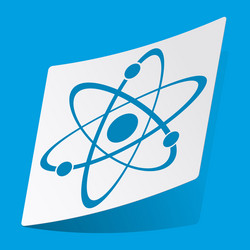 Monochrome molecule sticker Royalty Free Vector Image