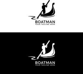 Boat with Boatman Vector Images (50)