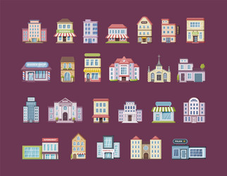 Urban government private and municipal building Vector Image