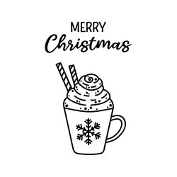 Winter hot drink with gingerbread star Royalty Free Vector
