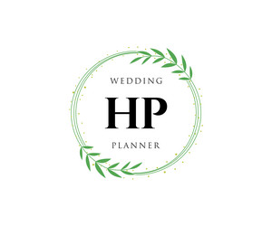 Hp initials letter wedding monogram logos Vector Image