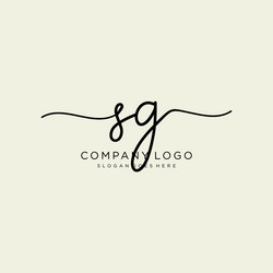 Initial sg handwriting logo with circle template Vector Image