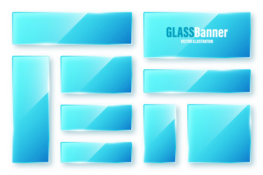Realistic isolated glass frames collection blue Vector Image