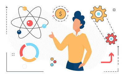 Science experiment process man character Vector Image