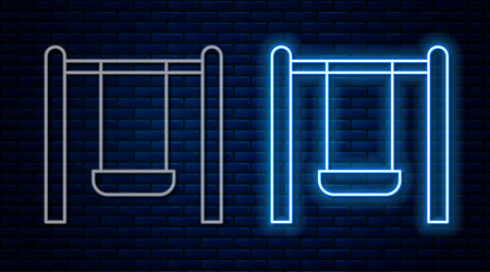 Glowing neon swing for kids summer games on Vector Image