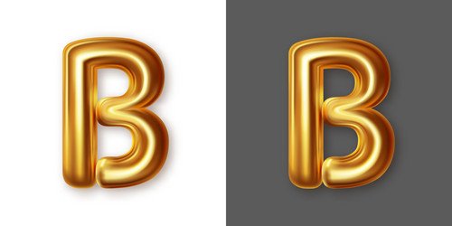 Metallic gold alphabet letters symbol - rstuv Vector Image