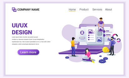 Ui ux design concept people creating Royalty Free Vector