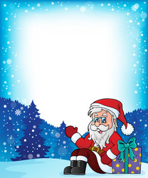 Frame with santa claus theme 3 Royalty Free Vector Image