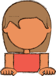 Kid faceless cartoon Royalty Free Vector Image