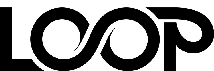 Loop logo ribbon lettering isolated Royalty Free Vector