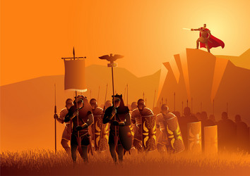 Rome gladiators in arena Royalty Free Vector Image