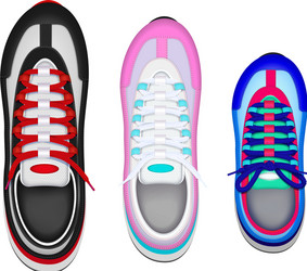 Sport shoes realistic set Royalty Free Vector Image