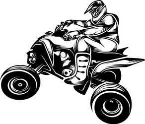 Atv logo quad bike competition silhouette Vector Image