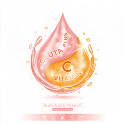 Drop water collagen pink and structure Royalty Free Vector